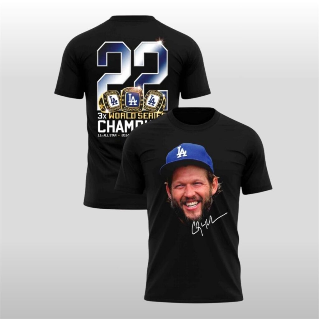 Clayton Kershaw 3x World Series Champion Shirt - Zerelam