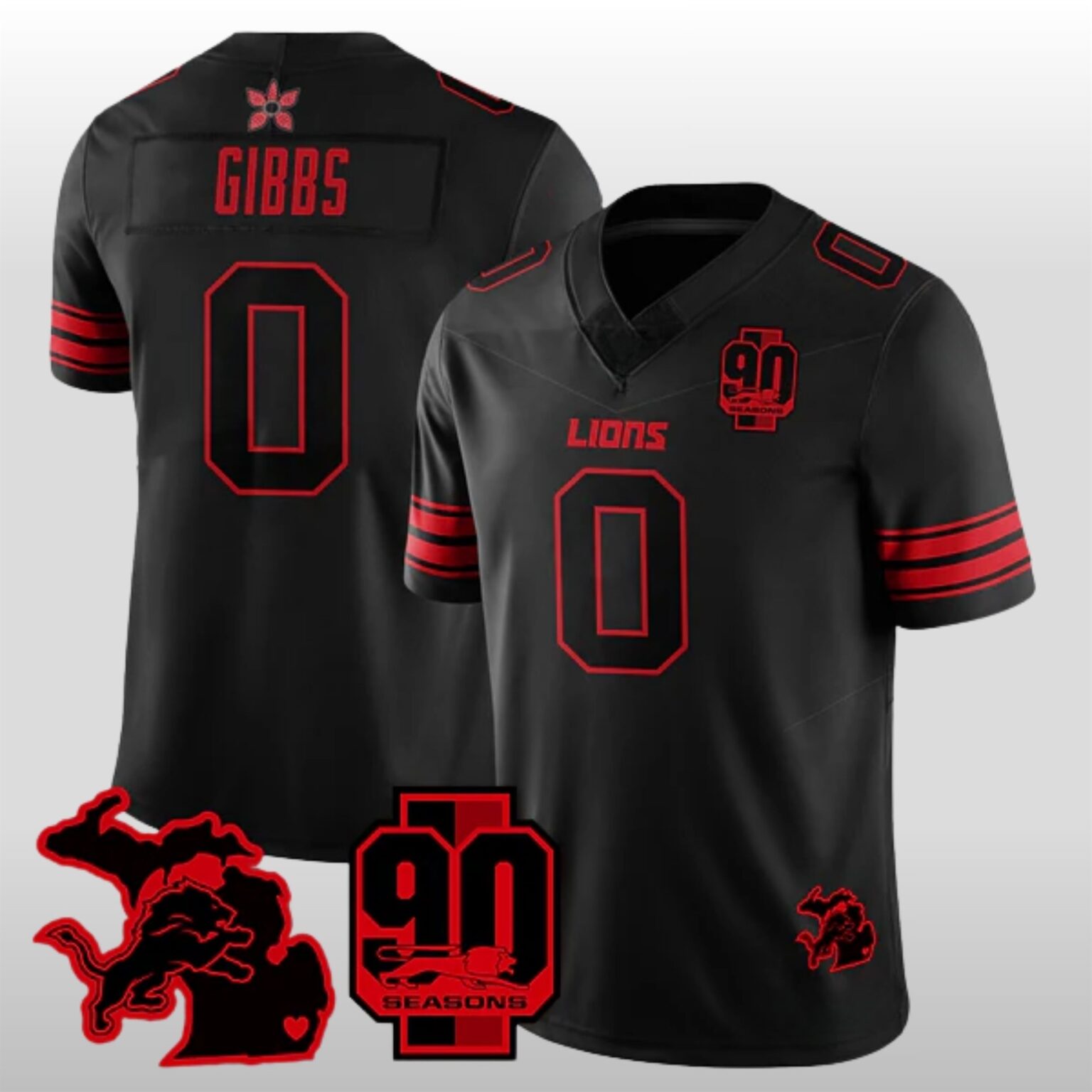 Lions Stranger Things 2026 90 Seasons Football Jersey - Zerelam