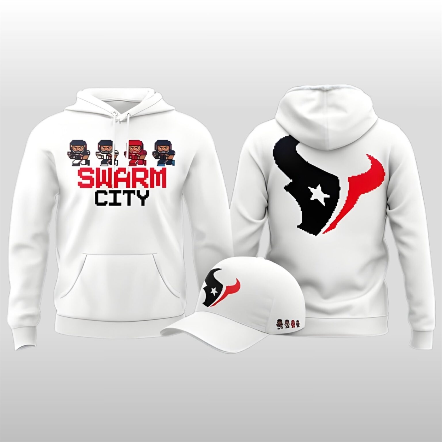 2026 Houston Texans Swarm City Steppas Pixel Style Hoodie Shirt - Zerelam
