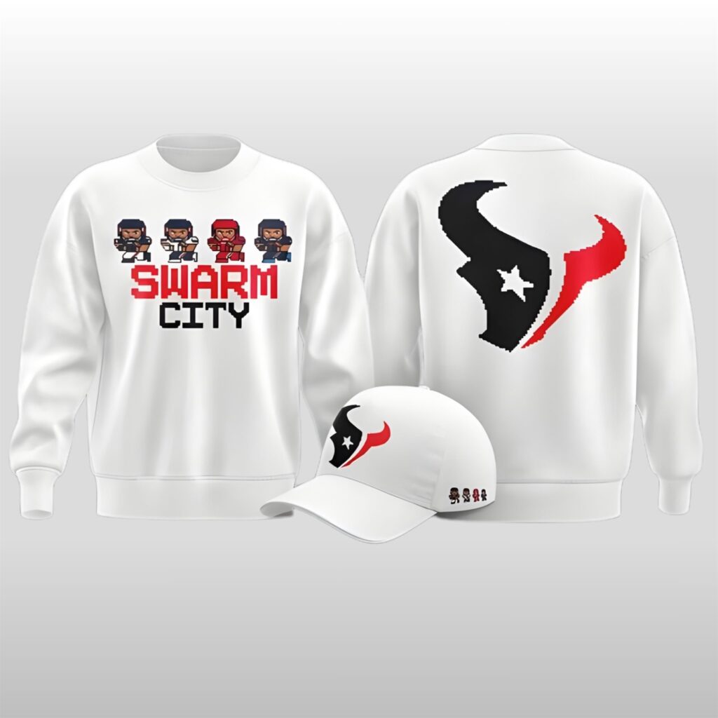 2026 Houston Texans Swarm City Steppas Pixel Style Hoodie Shirt - Zerelam