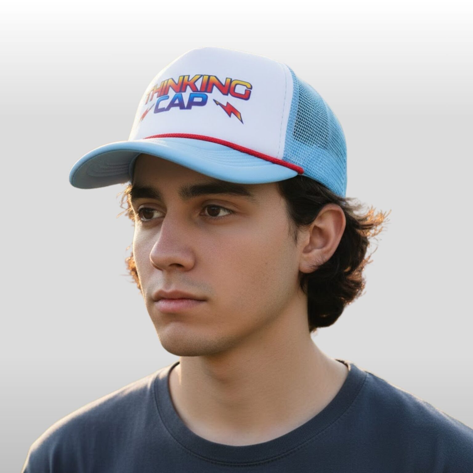 Dustin Henderson Stranger Things Thinking Cap Trucker Hat